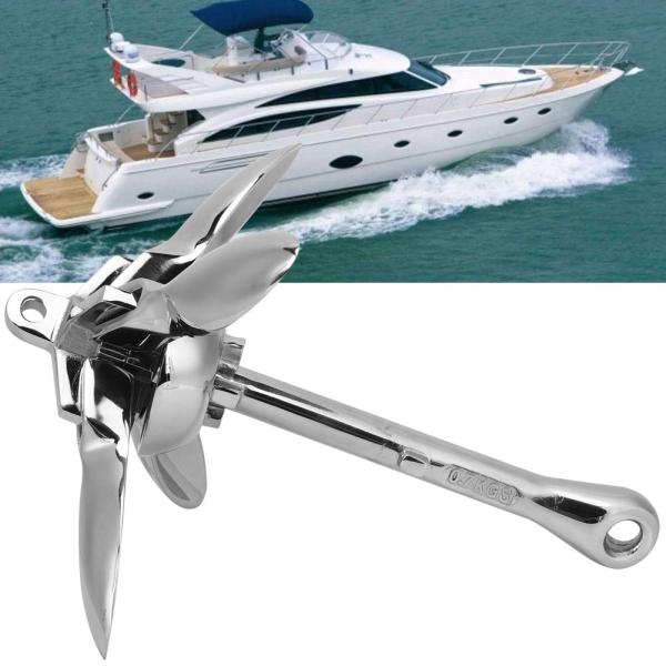 商品名:  Stainless Steel Boat Folding Grapnel Anchor Durable for Fishing Boat Canoeing Yacht, 304 Stainless Steel Anchor fo...