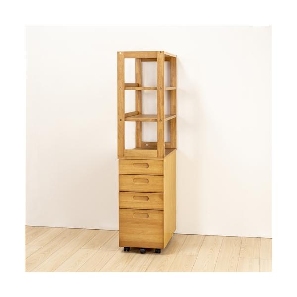 ヤマダオリジナル 自由にくみかえ学習机 天然木セレクト チェストシェルフ上下セット YGCS700003LBR35セット  448