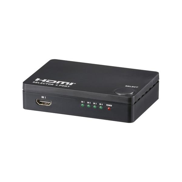 オーム電機 AV-S4S6-K 4ポート HDMIセレクター HDMI×4入力ポート HDMI×1出力ポート 自動切換機能搭載  500