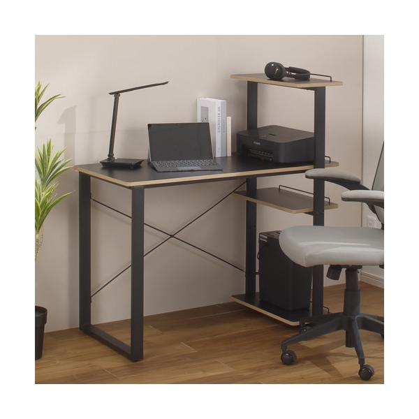 ヤマダオリジナル シェルフデスク シトウ 幅110×奥行59×高さ115.5cm 左右入れ替え ブラック 448