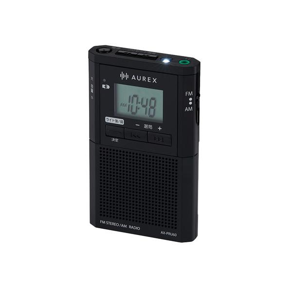東芝 AX-PRU60(K) ポケットラジオ デカ文字表示液晶パネル搭載 USB充電対応 LEDライト付 ブラック 22