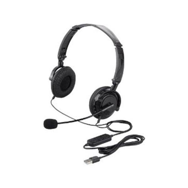 ヘッドセット　バッファロー　BSHSUH13BK　両耳ヘッドバンド式ヘッドセット　USB接続／折りたたみタイプ　ブラック 131