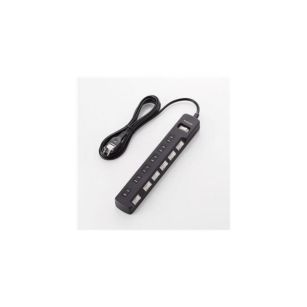 エレコム　一括&amp;個別スイッチ付　雷ガードタップ　2.5m　T-K8A-2625BK 131