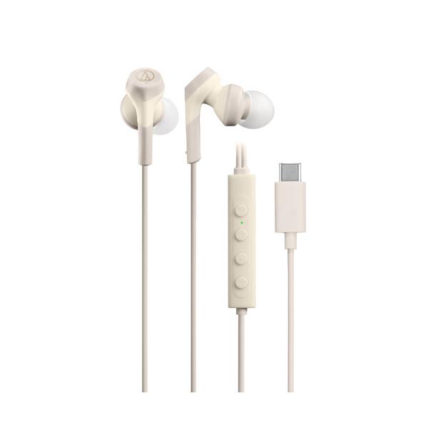 オーディオテクニカ　ATH-CKS330NC　BG　ノイズキャンセリングUSB　Type-C用イヤホン　　ベージュ 24