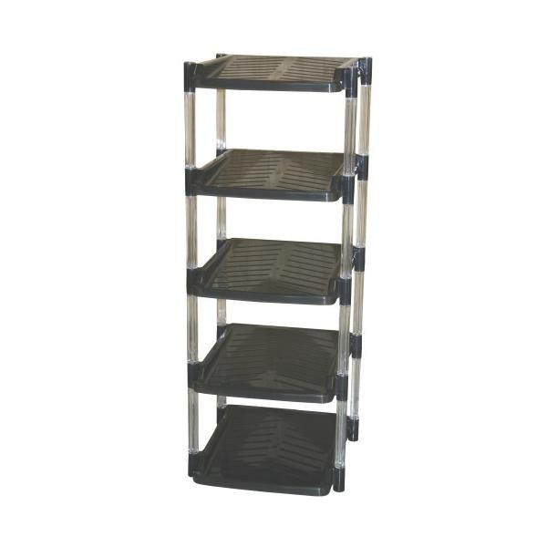 シューズラック　玄関収納　平和工業　クリスタル　グレイ　5段 446