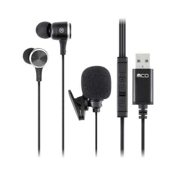 ナカバヤシ UHP-10BK PC用マイク付きイヤホン 高感度ピンマイク搭載 カナル式 Windows Mac ChromeOS対応 ブラック 131