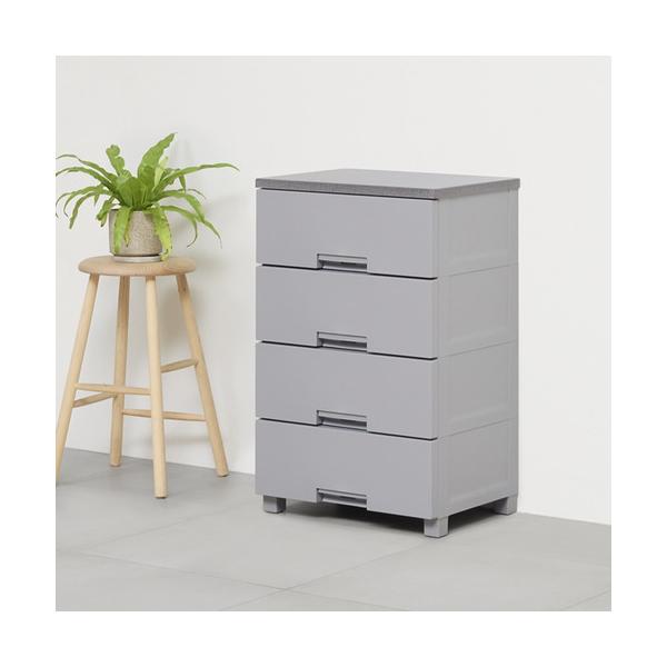 【期間限定大特価】天馬　Fits　フィッツチェスト　5504　幅55cm　4段　ロック付き　スムーズな引出し　収納　タンス　完成品　グレー 446