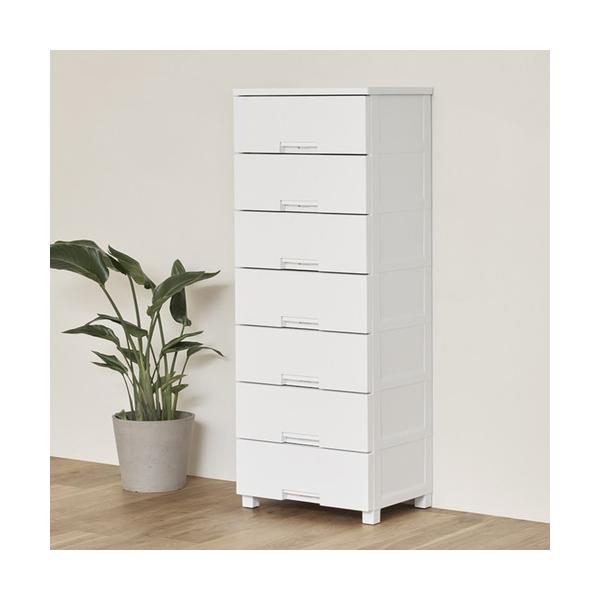 【期間限定大特価】天馬　Fits　フィッツチェスト　5507　幅55cm　7段　ロック付き　スムーズな引出し　収納　タンス　ホワイト 446
