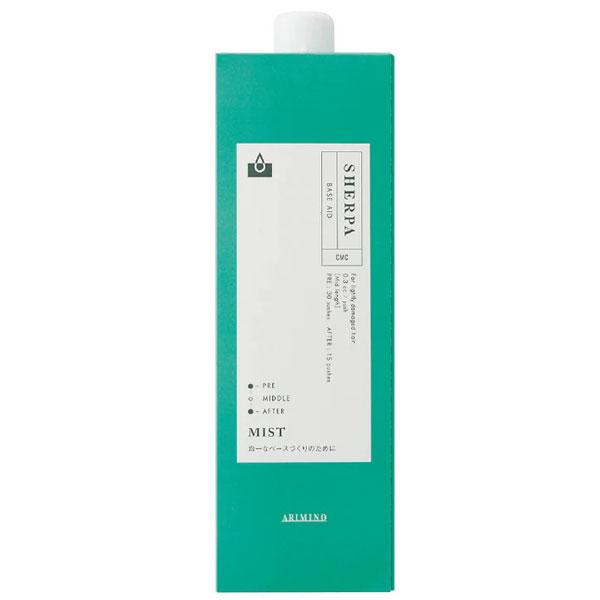 洗い流さないヘアトリートメント / システムトリートメントベースエイドミストは、傷んだ髪の状態を均一に整える事でシェルパシリーズの浸透をサポートします。
