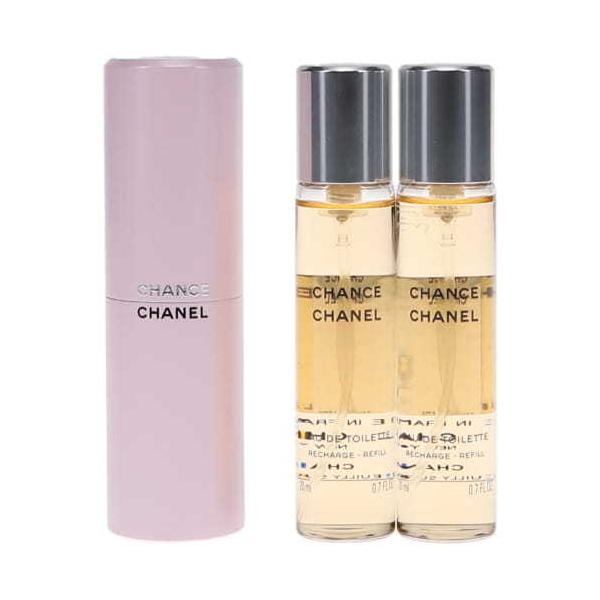(セット内容)・携帯用スプレー 20ml×1本・レフィル　20ml×2本CHANCEの香りを特徴づけているもの、それは“予測できないアコード”を中心に描かれる香りの星座。その香りに、シャネルの専属調香師、ジャック ポルジュが新たな魔法を加え...