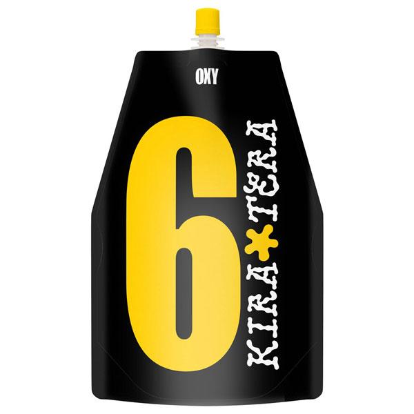 キラテラ オキシ2［既染部用］ブリーチアンダーやダメージ箇所へのオンカラーやトーンダウン用。キラテラ オキシ6［新生部用］髪を明るくしながらカラーリングする際のトーンアップ用。