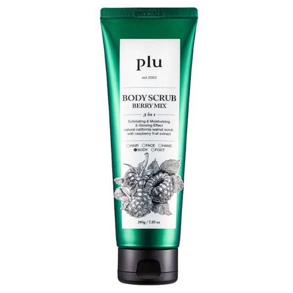 3 in 1 - ケラチンケア＆保湿＆栄養柔らかいカリフォルニア産のクルミの皮粉とラズベリー抽出物、エルダー果実抽出物、アサイパーム果実抽出物が含まれており、乾燥して肌荒れをやさしく滑らかに管理するボディ専用スクラブ商品名に【並行輸入品】と...