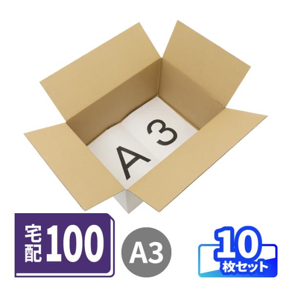 ・宅配100サイズ対応、底面A3・深さ220mmのダンボール箱。・ワイド版コミックが平置きで4冊並べて入るサイズです。・引越し用の荷物梱包や書類保管、通販発送に便利です。・部屋に馴染む白色無地なので、収納箱としても便利です。【商品サイズ】・...