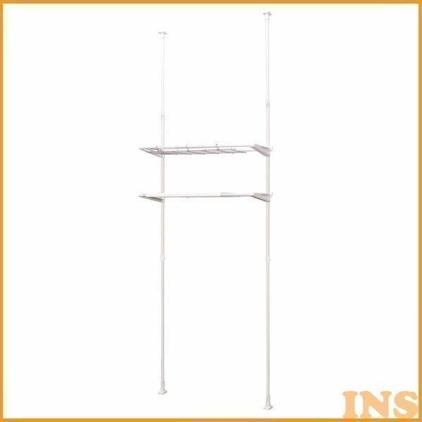 ・商品サイズ（cm）：幅約65.7〜99.2×奥行約31×高さ約200〜270・重量：約3.4kg・材質：塩化ビニル樹脂被覆鋼管、スチール(エポキシ粉体塗装)、ABS樹脂、ポリプロピレン、合成ゴム・耐荷重（約）：全体10kg、棚板1枚あたり...