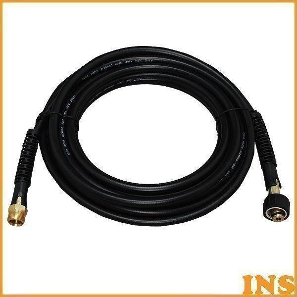 アイリスオーヤマ製高圧洗浄機専用パーツの延長ホースです。10m延長で洗車時や家の周りなど動ける範囲が広がります。※本品はアイリスオーヤマ製高圧洗浄機Fl-701ではご使用になれません。・商品サイズ（約）：直径1.1×長さ1000cm・主要材...