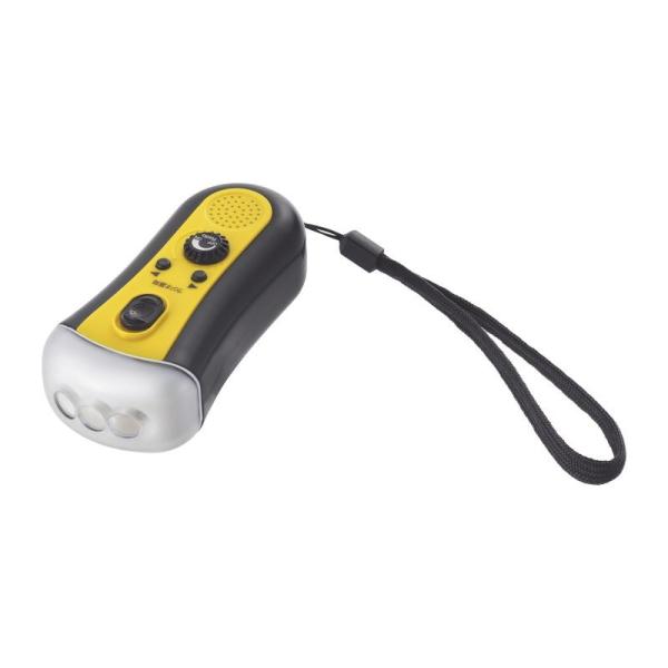 【商品の特徴】●ライトLED3灯・FMラジオ（ワイドFM対応）・手回し充電■非常時の情報収集にラジオ機能（ワイドFM対応）■突然の停電等に役立つライト機能■災害時やアウトドア等に便利な電池いらずのダイナモ手回し充電【サイズ】65×50×13...