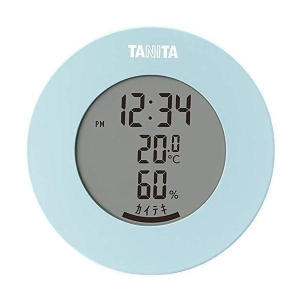 こちらの商品は追跡可能メール便/定形・定形外郵便にて発送します。宅配便ご希望のお客様は「有料宅配便」をご選択ください。タニタ TT-585 BL ライトブルー 温湿度計 温度 湿度 デジタル 時計付き 卓上 マグネット