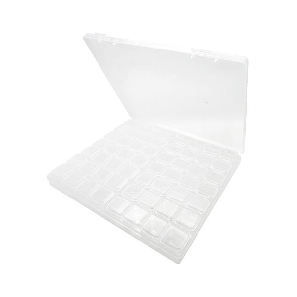 【商品説明】・56個の透明な蓋つき小分けケースと56個の小分けケースを全て収納する透明なケースのセットです。・全て透明なプラスチック製で、外から各小分けケース中身が良く見えて、欲しいものがすぐに見つけられ、とても便利です。・ビーズ、小さなア...
