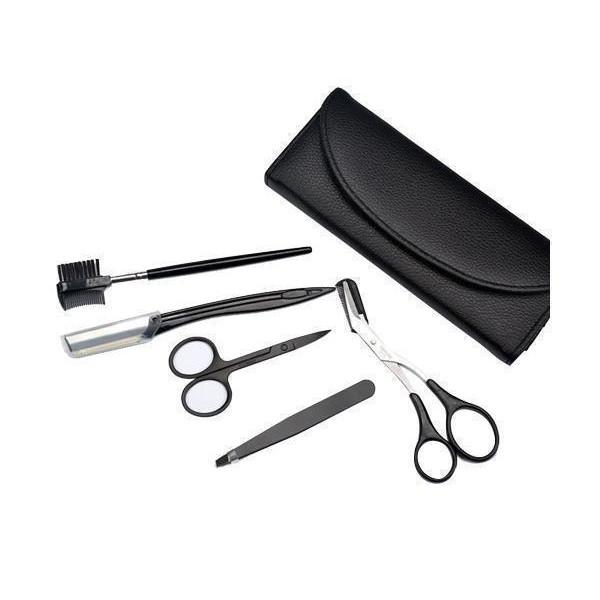 こちらの商品は追跡可能メール便/定形・定形外郵便にて発送します。宅配便ご希望のお客様は「有料宅配便」をご選択ください。【商品説明】５つのツール＋専用ケースの豪華６点セットです。自分で”眉”の手入れを行う時に役に立つ『 眉毛ケアセット』です。...