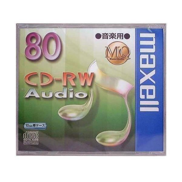 10個セット マクセル CDRWA80MQ.1TP 音楽用 CD-RW 80分 1枚 10mmケース入 maxell