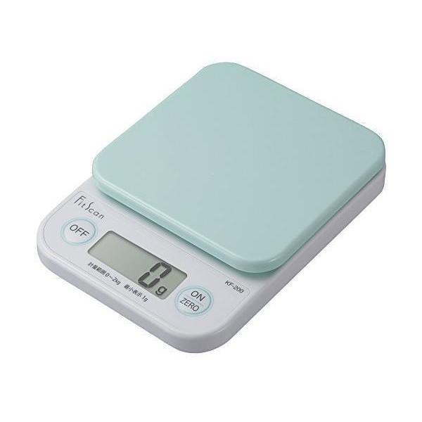 こちらの商品は追跡可能メール便/定形・定形外郵便にて発送します。宅配便ご希望のお客様は「有料宅配便」をご選択ください。タニタ クッキングスケール KF-200 GR 緑 グリーン  キッチン はかり 料理 デジタル 2kg 1g 単位 TA...