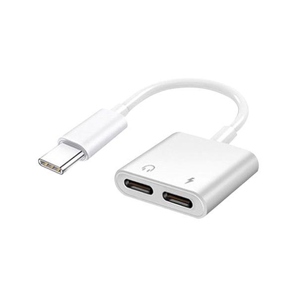 【商品説明】・2in1タイプC変換ケーブル スマホを充電しながら音楽再生やゲームを楽しめます・Type-C 充電のスマホ、Type-Cイヤホン出力のスマホ、PCに適用【商品仕様】カラー：ホワイト