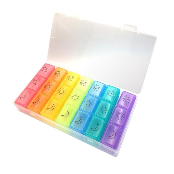 【商品説明】1週間用のお薬ケースです。カラフルな1日分ケースが、7日分。お薬やサプリメントの飲み忘れ防止に大活躍！各1日分ケースを取り出すことができ、持ち運びに便利。会社や学校、外出時も　別のケースを用意することなく持ち運べます。各ケースは...