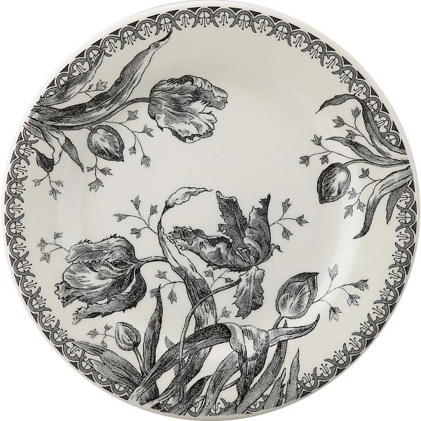 1701B4ABデザートP■歴史と職人の技が生み出したジアン窯の陶器。ファイアンス焼きの陶器工房ジアンは、1821年パリの南にあるロワール河岸の豊かな自然に恵まれた町ジアンに設立されました。ジアンのアーカイブからできた黒一色のクラシックなチ...