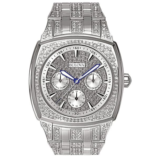商品名: Bulova Men's Crystal Day-Date Watch #96C002【並行輸入品】 Bulova Men's Crystals Stainless Steel Multi-Function Quartz Watc...