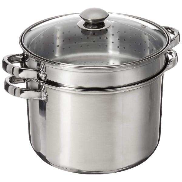 商品名: 8クォート 18/10ステンレススチール 4点 マルチ調理器具セット カプセルベース付き 8 Quart 18/10 Stainless Steel 4 Piece Multi-Cookware Set With Encapsul...