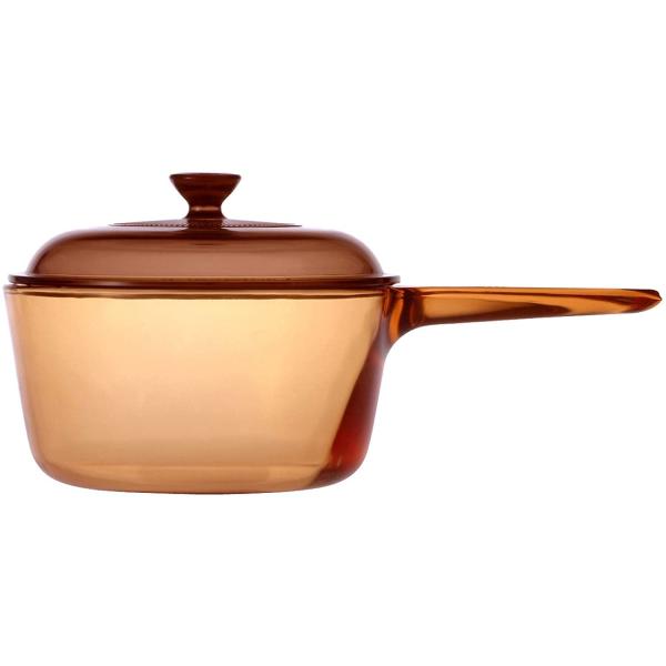 商品名: ヴィンテージCorning Visions Visionware 1.5?LオレンジSauce Pan Pot w /蓋 Vintage Corning Visions Visionware 1.5L Amber Sauce Pa...
