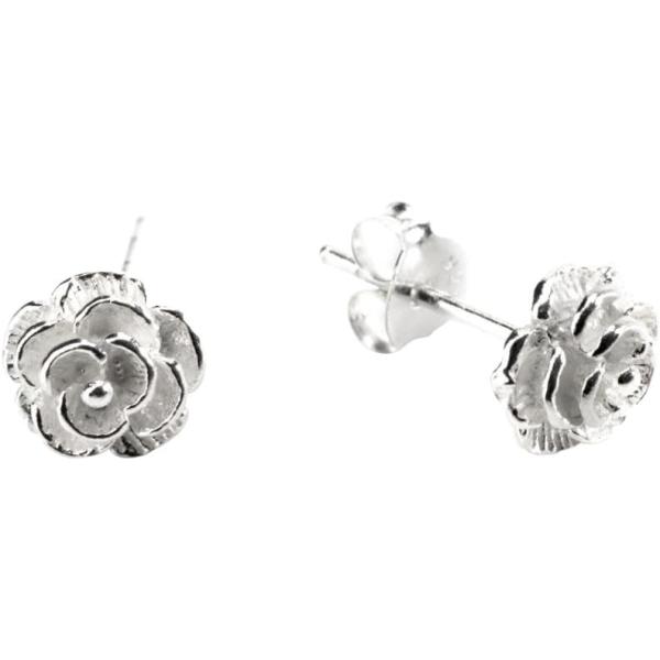 商品名81stgenerationスターリングシルバーフラワースタッドピアス（両耳用）81stgeneration Women's 925 Sterling Silver Rose Flower Polished Stud Earrings...