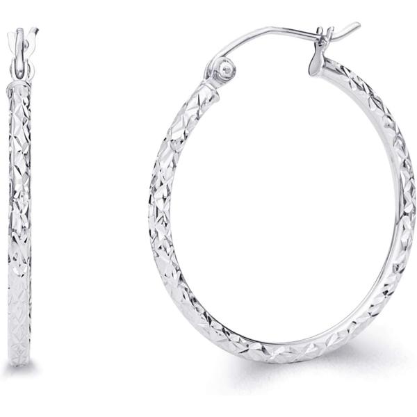 商品名14 Kホワイトゴールド1.5 MM厚さヒンジフープイヤリング( 15 x 15 mm )14k REAL White Gold 1.5mm Thickness Hinged Hoop Earrings (15 x 15 mm)ブラン...