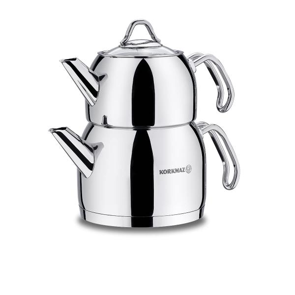 商品名: (1.1 &amp; 1.9l) - Korkmaz Provita Maxi Capsulated Turkish Tea Pot Set with Ergonomic Handle, Polish Finish, 1.1 &a...