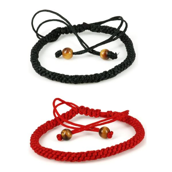 商品名: 2点 ハンドメイド カバラレッドストリングブレスレット - 繁栄と成功のための着用 PURPLE WHALE Kabbalah String Knot Braided Bracelet for Women, Men | Adjus...