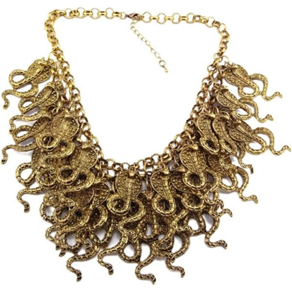 商品名wiipujewelry チャンキーニューレディースメタルマルチレイヤークラスターコブラスネークチョーカーネックレス(WIIPU-G63), 合金、ラインストーンクリスタル。wiipujewelry Chunky New Ladies...