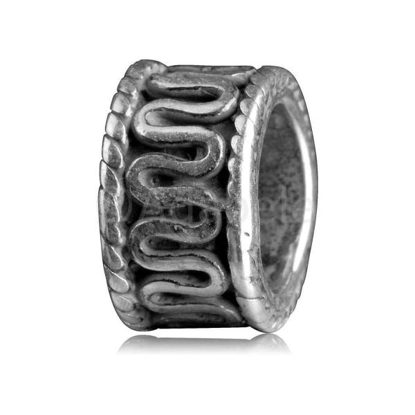商品名:  Adabele 1pc Authentic Sterling Silver Hypoallergenic Lucky Ribbon Bead Charm Compatible with Pandora All Other Cha...