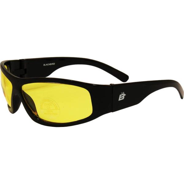 商品名: Birdz ブラックバード 光沢ブラックフレーム サングラス イエローレンズ Birdz Eyewear Blackbird Aggro-Look Riding Sunglasses (Black Frame/Yellow Len...