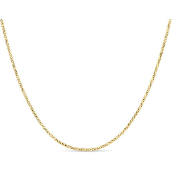 商品名KEZEF Creations スターリングシルバー ポップコーンチェーンネックレスKezef Creations Yellow Gold Plated Italian Sterling Silver 2mm Coreana Popc...