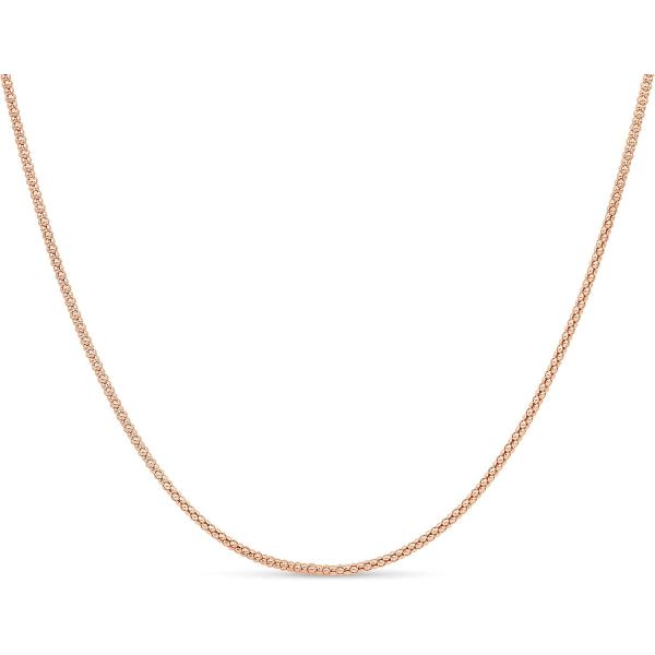 商品名ローズゴールドメッキスターリングシルバーイタリアンポップコーンチェーンネックレス22インチKezef Creations Rose Gold Plated Italian Sterling Silver 2mm Coreana Pop...
