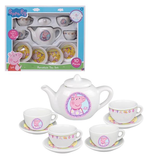 商品名:  HTI Toys Official Peppa Pig Porcelain Tea Dinner Set | Includes Teapot, Saucers &amp; Cups | Fun Child Tea Pot Set...