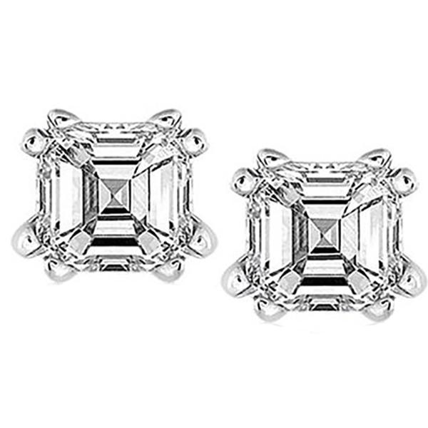 商品名: Stunning 2.00?CTW Asscherカットキュービックジルコニアスタッドイヤリングスターリングシルバー。6?x 6?8プロング設定 Stunning 2.00 CTW Asscher Cut Cubic Zircon...