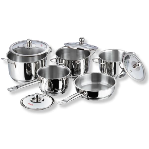 商品名: Vinod Stainless Steel Induction Friendly Tuscany Casserole with Glass Lid 5- Pieces Vinod Cookware Induction Friend...