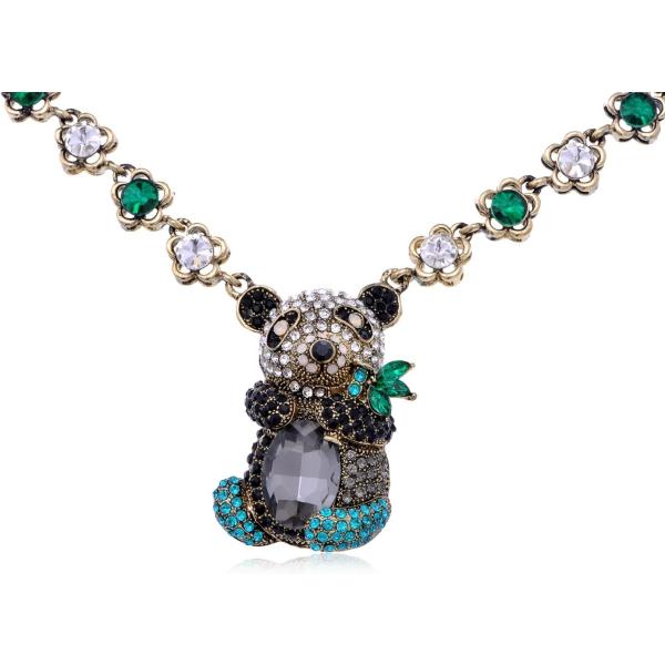 商品名Alilang Cuddly Panda Multi Coloured Rhinestone Encrusted Ornate Golden Chain Necklaceブランド：Alilang商品サイズ：高さ：5 cm横幅：8 cm...