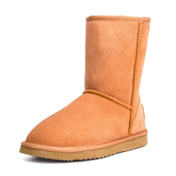 商品名: [オスランド] レディースブーツ クラシック スノーブーツ 牛革 ブーツ ミドルブーツ CHESTNUT 25ｃｍ AUSLAND Women's Snow Boots Short Winter Boots Faux Fur Li...