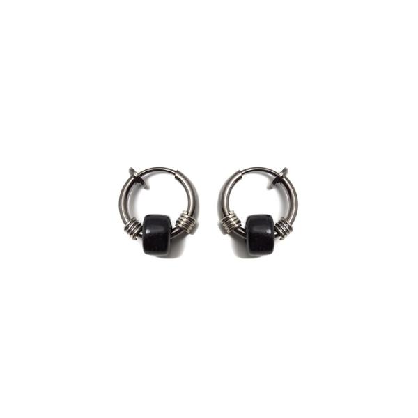 商品名:  BodyJewelryOnline Pair of Non-piercing Fake Hoops Rings with Black Bead - Perfect for All Ages - Nose, Lip, Ear, B...