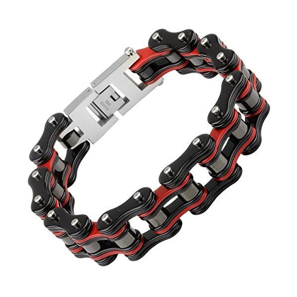 商品名: Silking ジュエリー ヘビーメタル ステンレススチール メンズ オートバイ チェーンブレスレット シルバー腕輪 Silking Jewelry Heavy Metal Stainless Steel Men's Motorc...