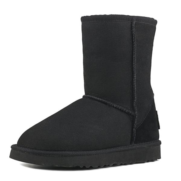 商品名: [オスランド] レディースブーツ クラシック スノーブーツ ミドルブーツ 牛革 防滴 ブラック 23CM AUSLAND Women's Snow Boots Short Winter Boots Mid-calf Waterpr...
