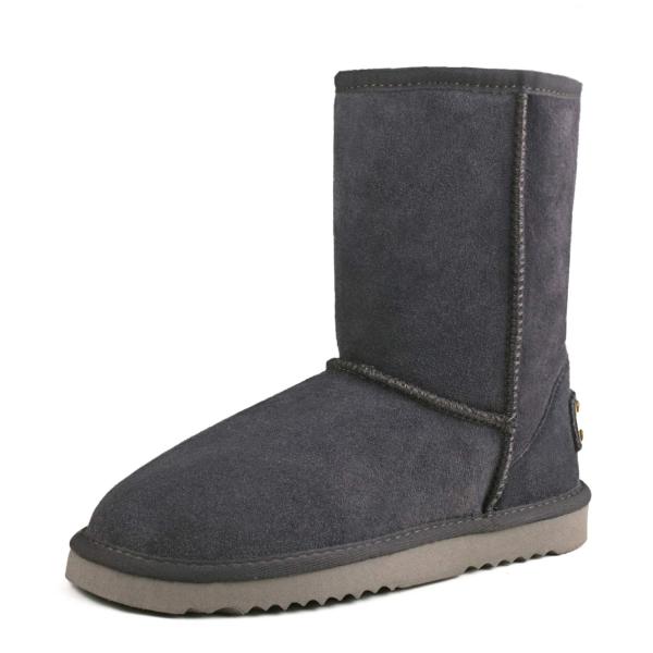 商品名: [オスランド] レディースブーツ クラシック スノーブーツ ミドルブーツ 牛革 防滴 グレー 24CM AUSLAND Women's Snow Boots Short Winter Boots Mid-calf Waterpro...