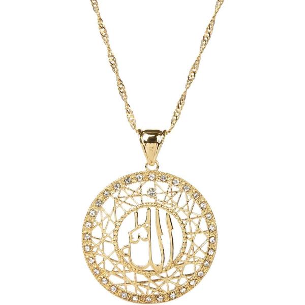 商品名24&amp;nbsp;Kゴールド　ムスリム　アラーペンダントネックレス　チャーム　アラビア　イスラム　ラインストーンジュエリー24k Gold Muslims Allah Pendant Necklace Charm Arabic ...